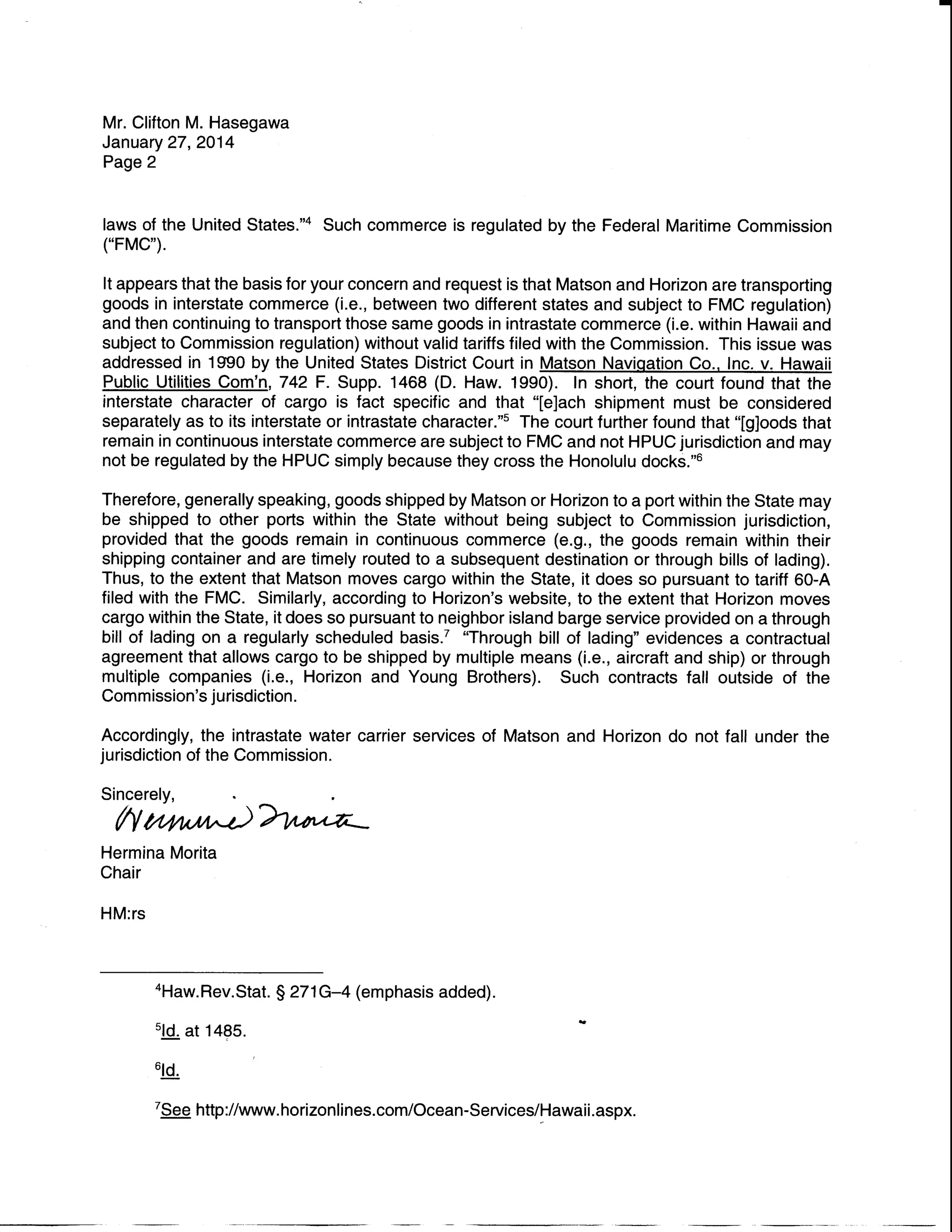 THE HAWAII PUBLIC UTILITIES COMMISSION (HPUC) STATES THAT THE ...
