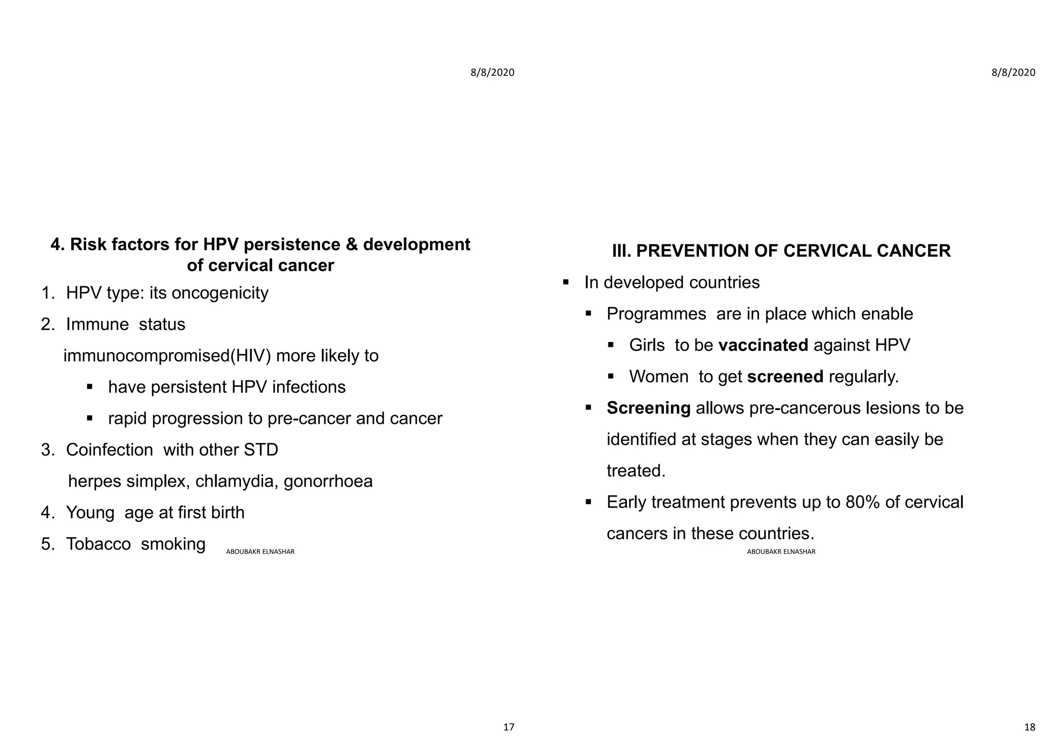 Hpv Cervical Cancer Prevention And Screening Ppt