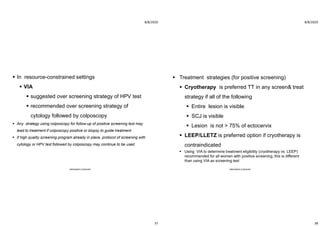 HPV, Cervical cancer prevention and screening | PDF