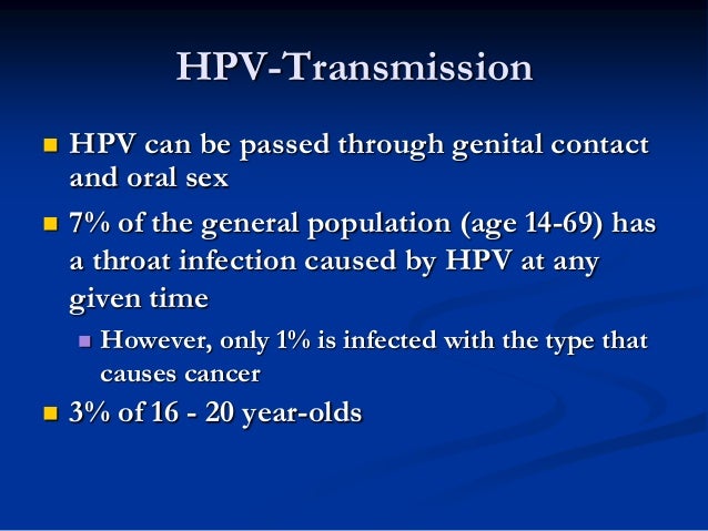 Information For The Patient On Human Papilloma Virus Hpv And Head A