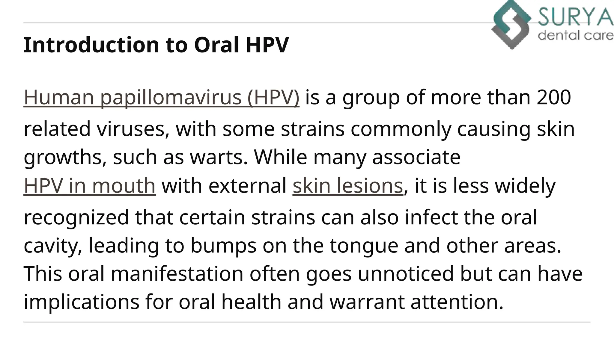 HPV Bumps On Tongue - Surya Dental Care.pptx