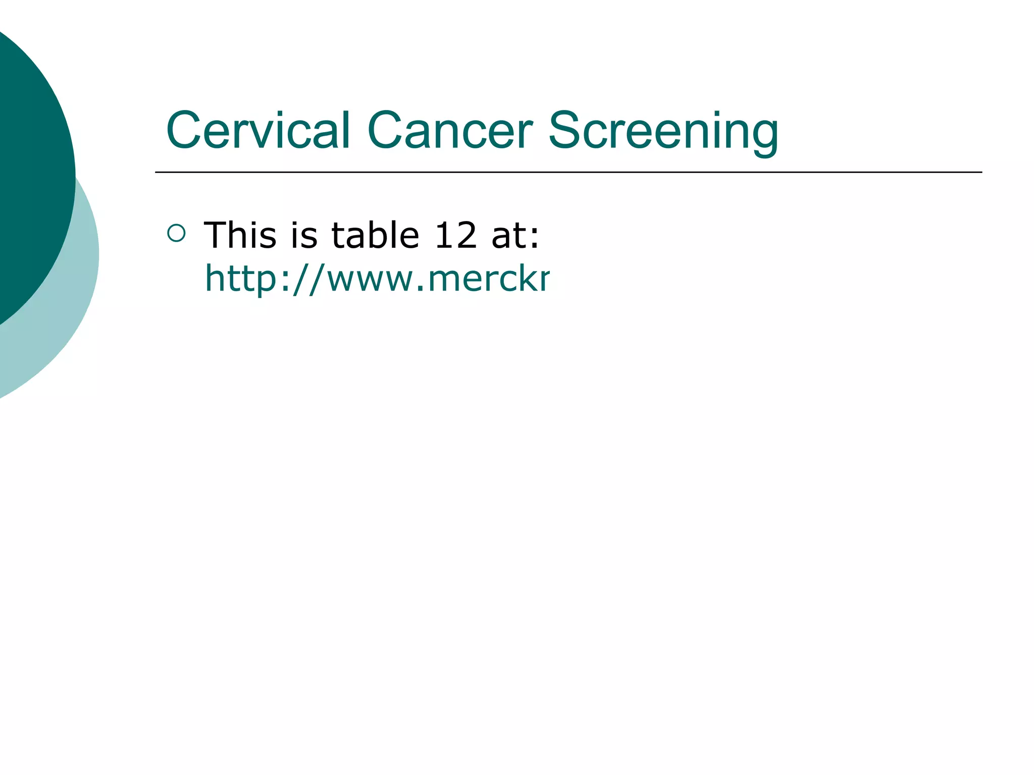 HPV and Cervical Cancer Screening | PPT