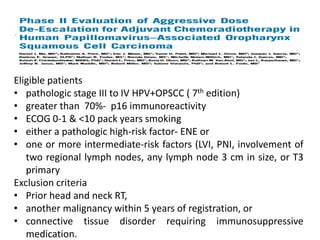 HPV + OPSCC- De-escalation Strategies | PPTX