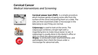 Cervical Cancer cause, epidemiology and diagnostic screening .ppt