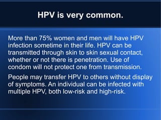 Hpv presentation | PDF | Reproductive Health | Diseases and Conditions
