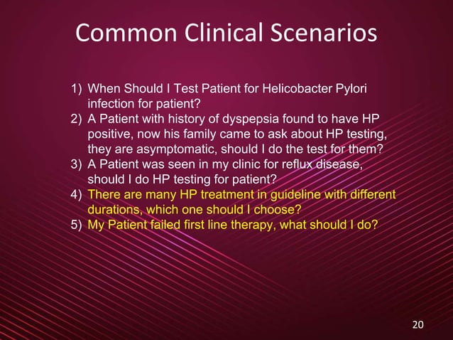 Helicobacter Pylori Infection: Management in 2020 | PPTX | Digestive ...