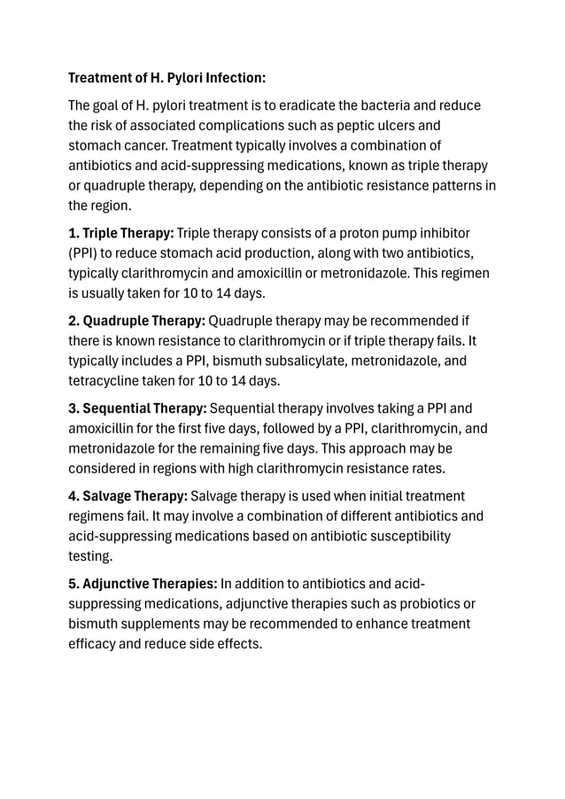 H Pylori Infection Treatment by Vitaleenanomed | PDF