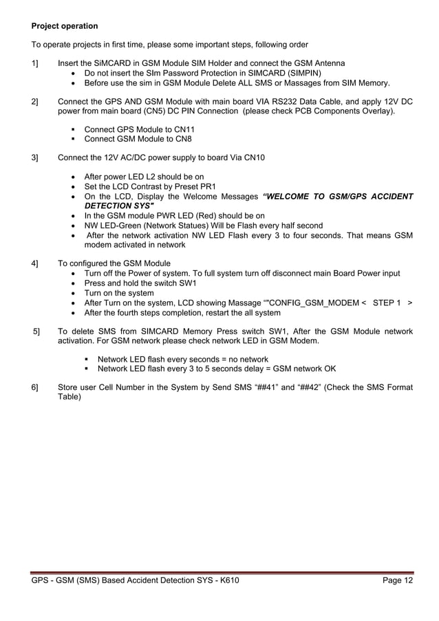 AUTOMATIC VEHICLE ACCIDENT INFORMATION BY SMS SYSTEM (AVAIS SYSTEM) Gps gsm accident detection ...