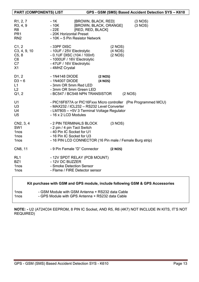 AUTOMATIC VEHICLE ACCIDENT INFORMATION BY SMS SYSTEM (AVAIS SYSTEM) Gps gsm accident detection ...