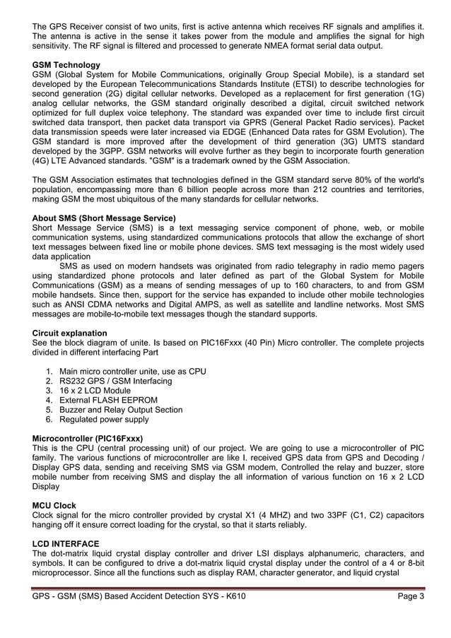 AUTOMATIC VEHICLE ACCIDENT INFORMATION BY SMS SYSTEM (AVAIS SYSTEM) Gps gsm accident detection ...