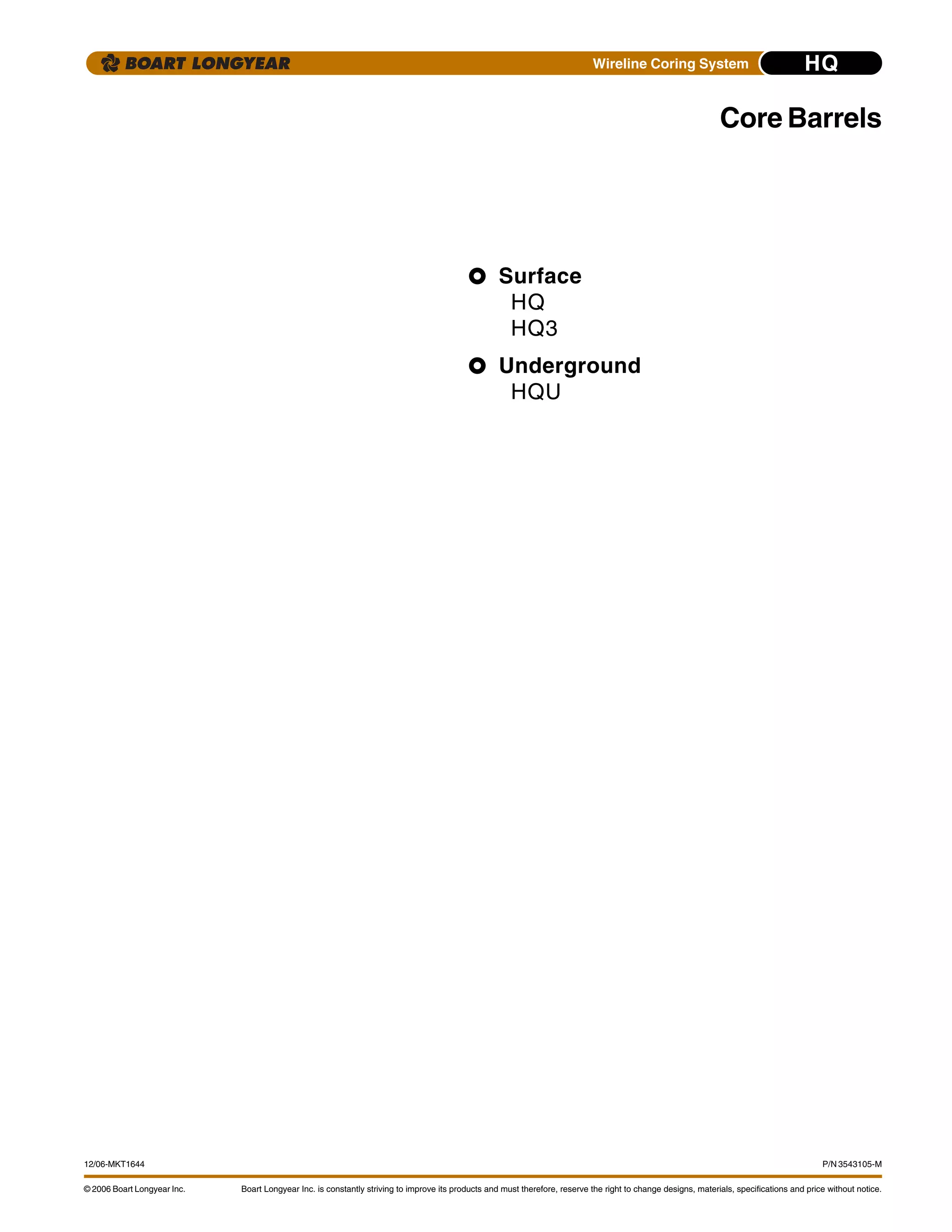 Catálogo: Hq coring system long year | PDF