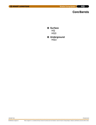 Catálogo: Hq coring system long year | PDF