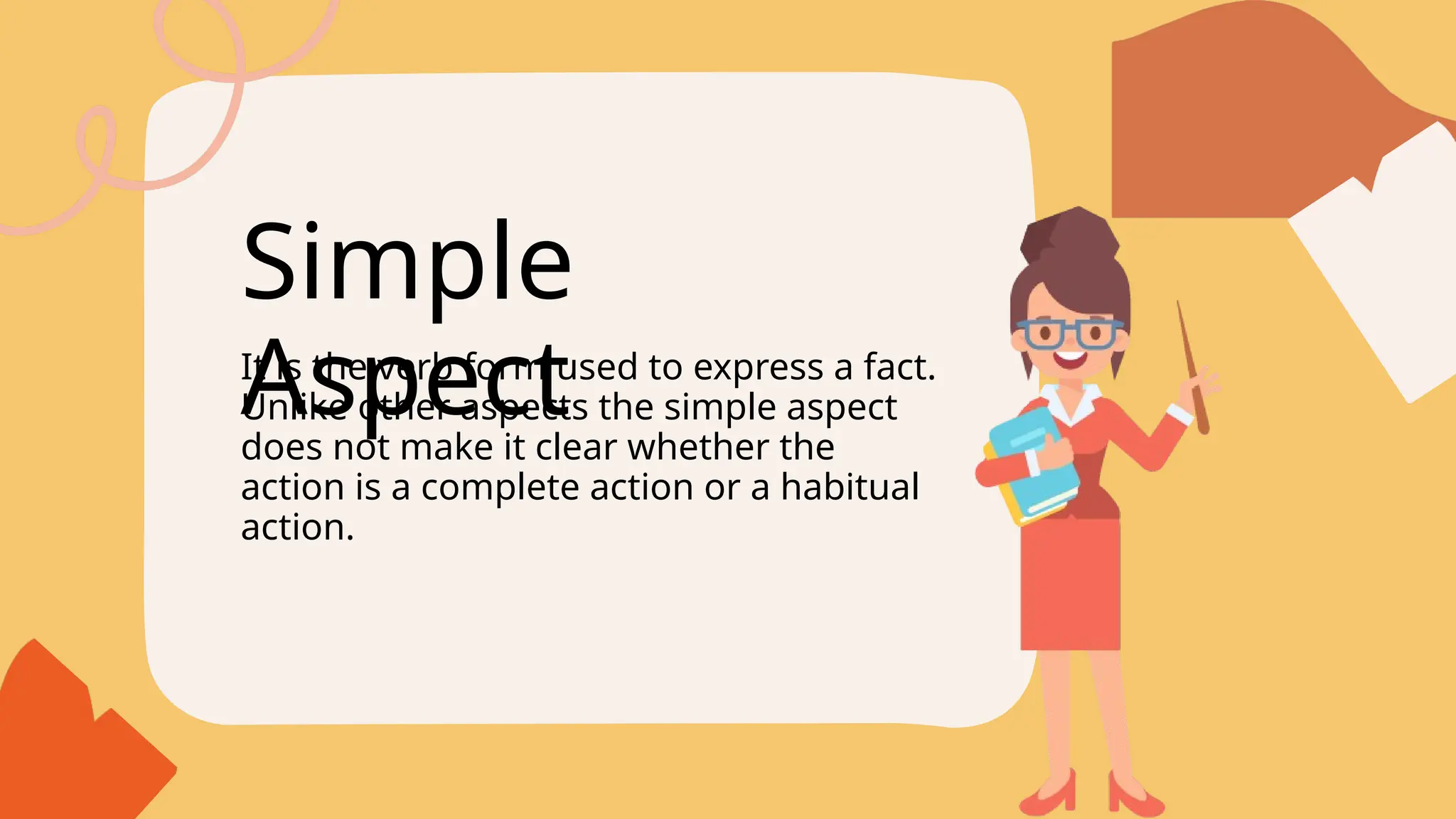 Simple Aspects of Verbs Powerpoint Template | PPTX