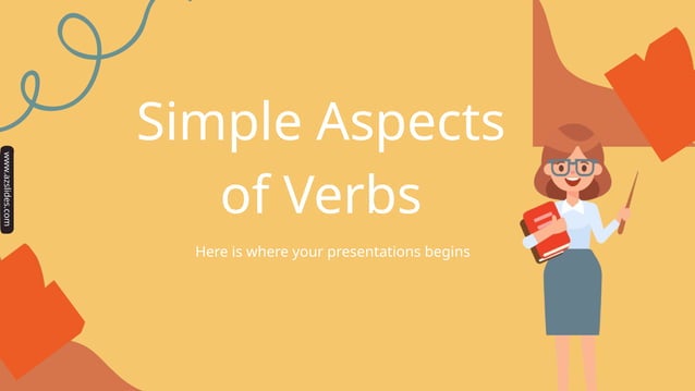 Simple Aspects of Verbs Powerpoint Template | PPTX