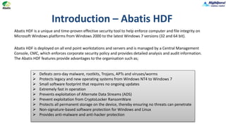 Hqs abatis hdf general overview | PPTX | Antivirus Software | Computer Software and Applications