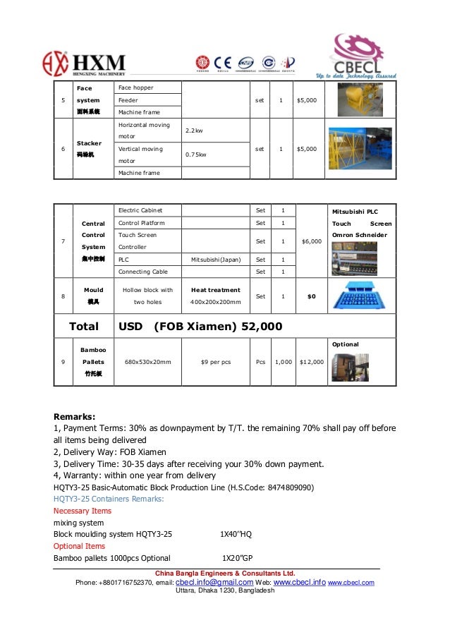 Hqty3 25 price list block making machine cbecl