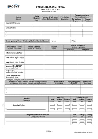 Form Aplikasi Prosys 2014 | PDF