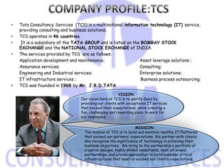 HUMAN RESOURCE MANAGEMENT POLICIES OF TCS AND PANTALOONS | PPTX