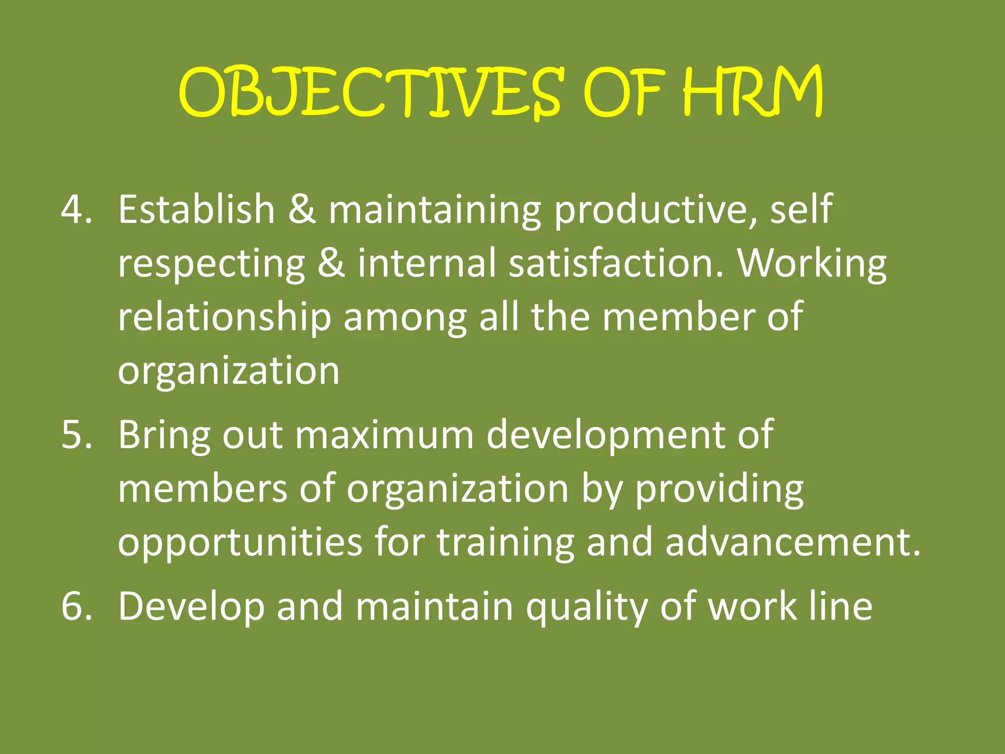 HUMAN RESOURCE MANAGEMENT (OBJECTIVE & FUNCTION) | PPTX