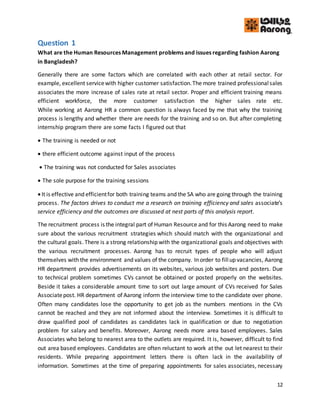 FASHION INDUSTRY IN BANGLADESH (AARONG) | DOCX