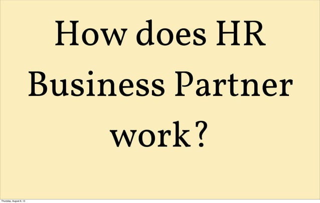 HR Business Partner: Roles and Responsibilities | PDF | Human Resources ...