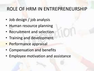 Hr entrepreneurship | PPT