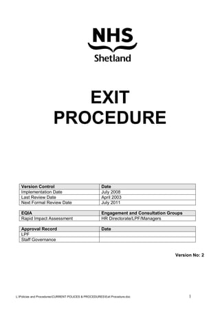 Hr exit procedure | PDF
