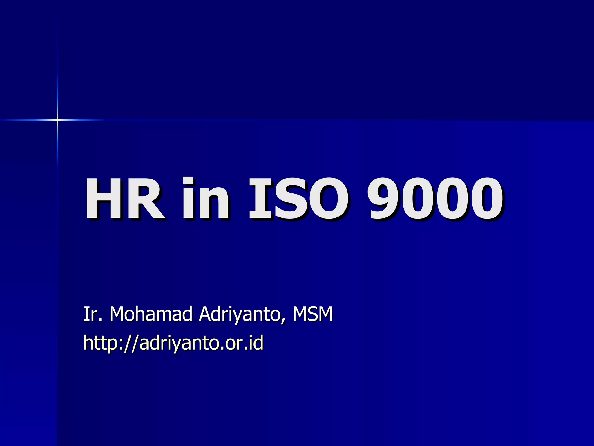 HR in ISO 9000 | PPT