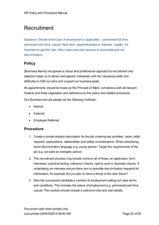 Hr manual-template | DOCX
