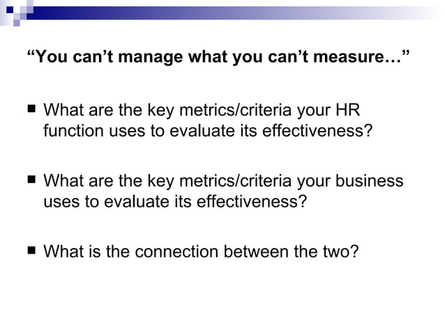 Using Human Capital Metrics | PPT