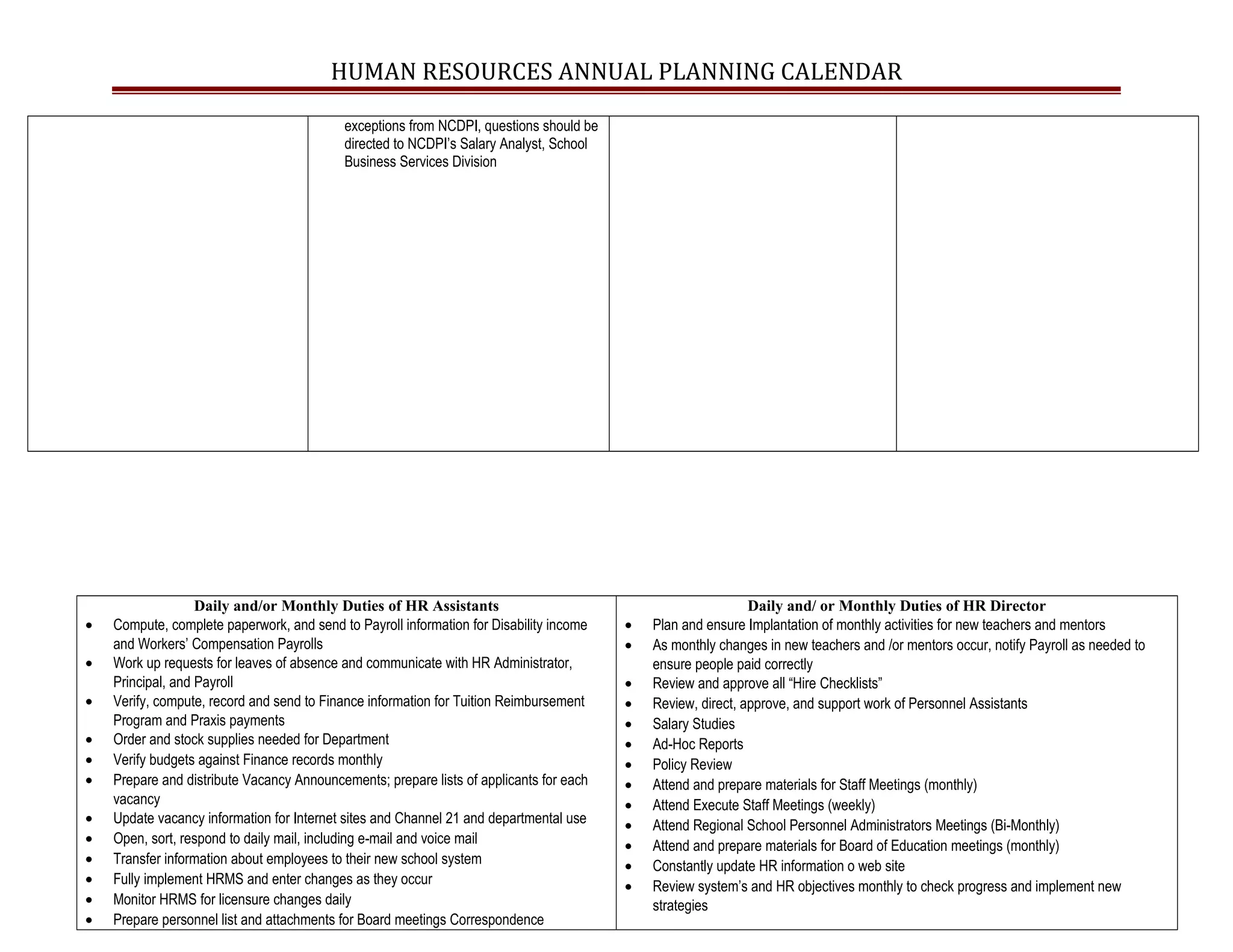 Hr planning-calendar | DOC