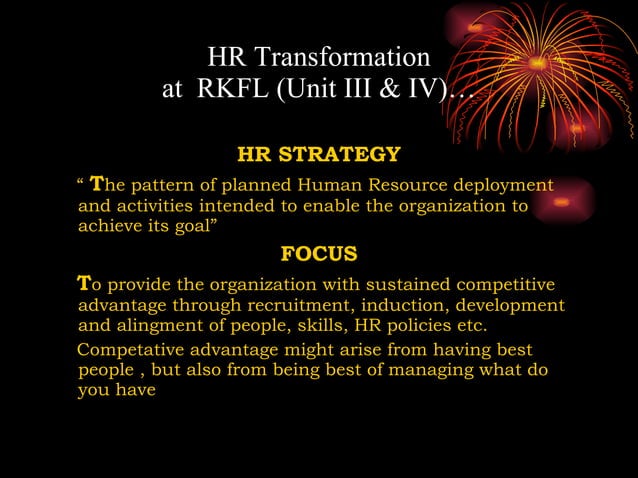 HR Transformation at RKFL | PPT