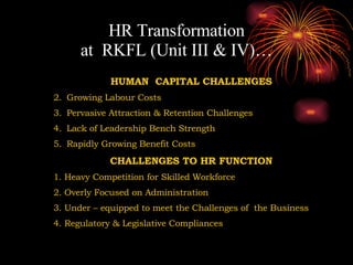 HR Transformation at RKFL | PPT