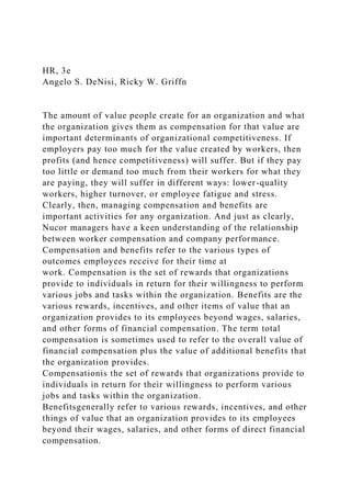 HR, 3eAngelo S. DeNisi, Ricky W. GriffnThe amount of value.docx