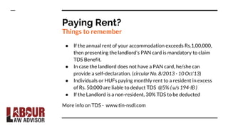 House Rent Allowance- Detailed Analysis | PPTX