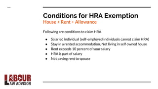 House Rent Allowance- Detailed Analysis | PPTX