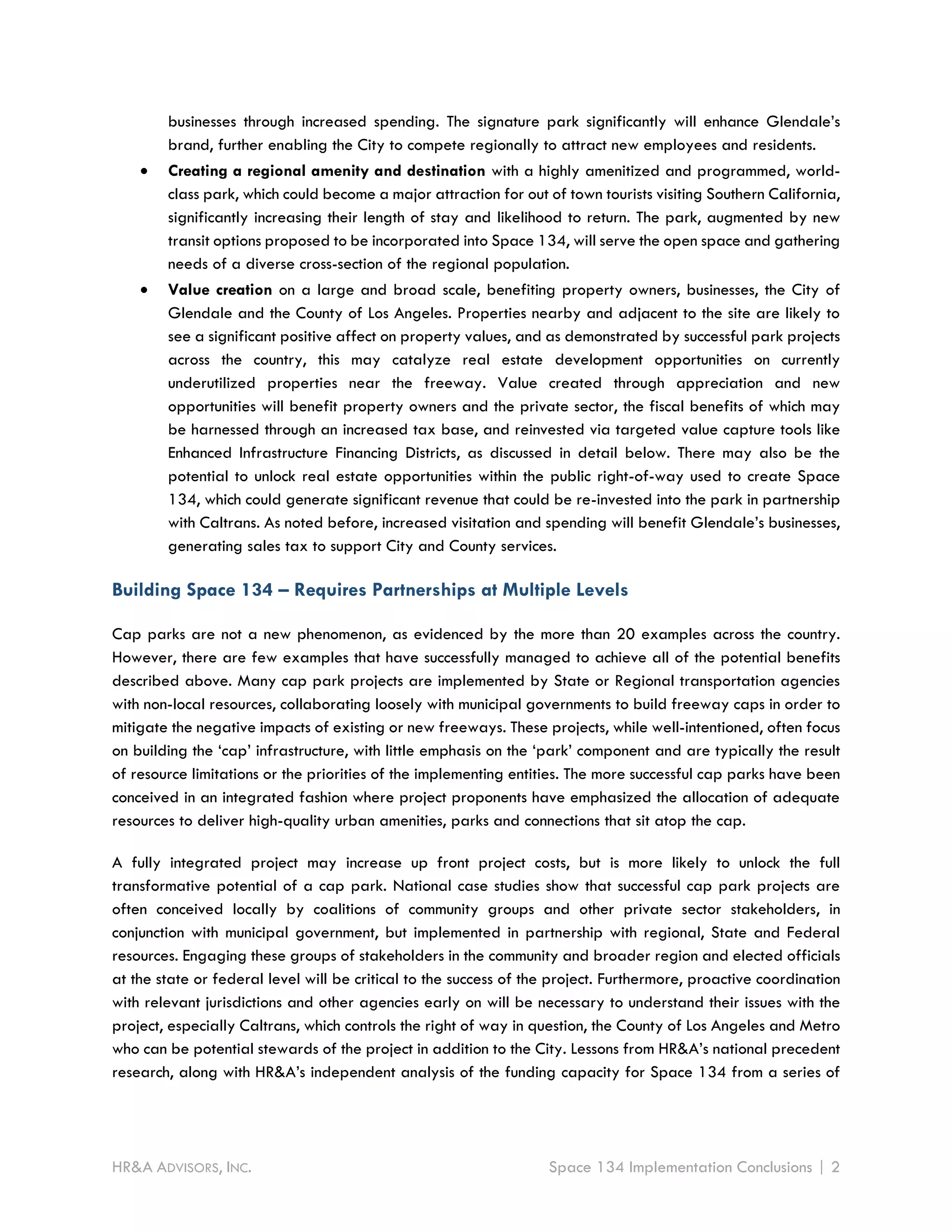 Preliminary Report: Space 134 Project Implementation, Operation ...