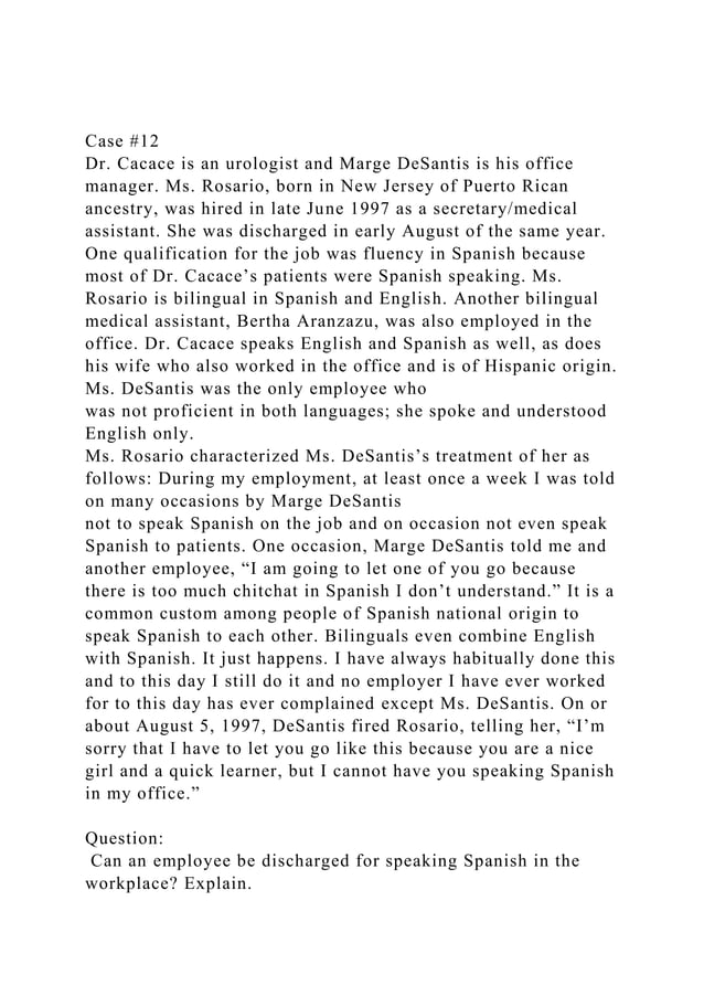 HRA 545 – Case Assignment 5Read each case scenario and analyze u.docx