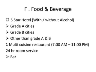 HRACC 5 Star Hotel Design Requirements,India | PPTX