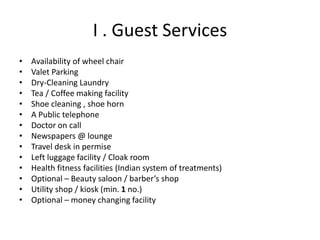 HRACC 5 Star Hotel Design Requirements,India | PPTX
