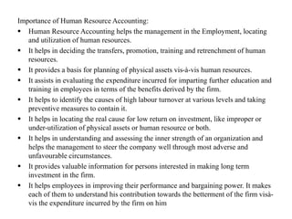 Human resource accounting notes for mba hr | PPTX