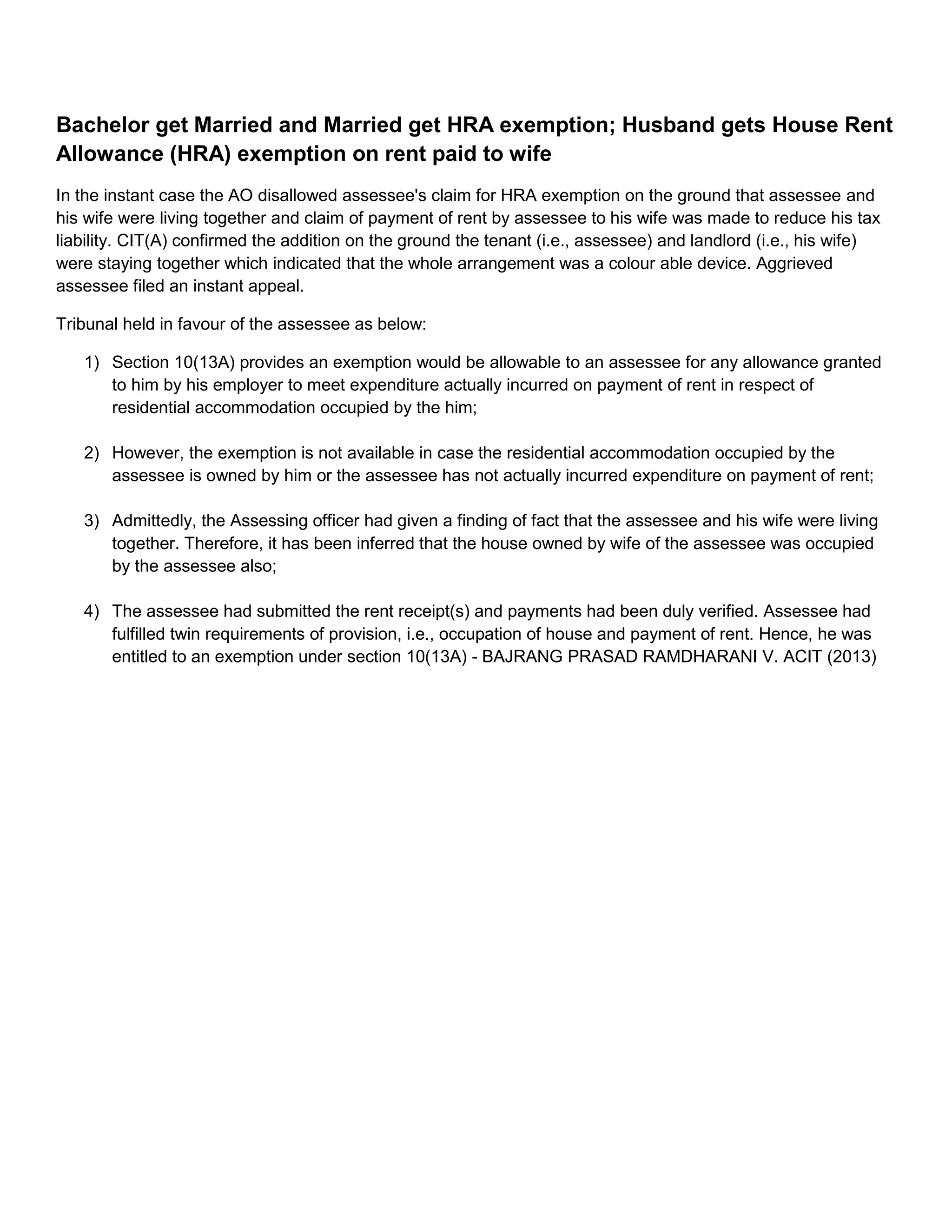 Hra exemption | PDF