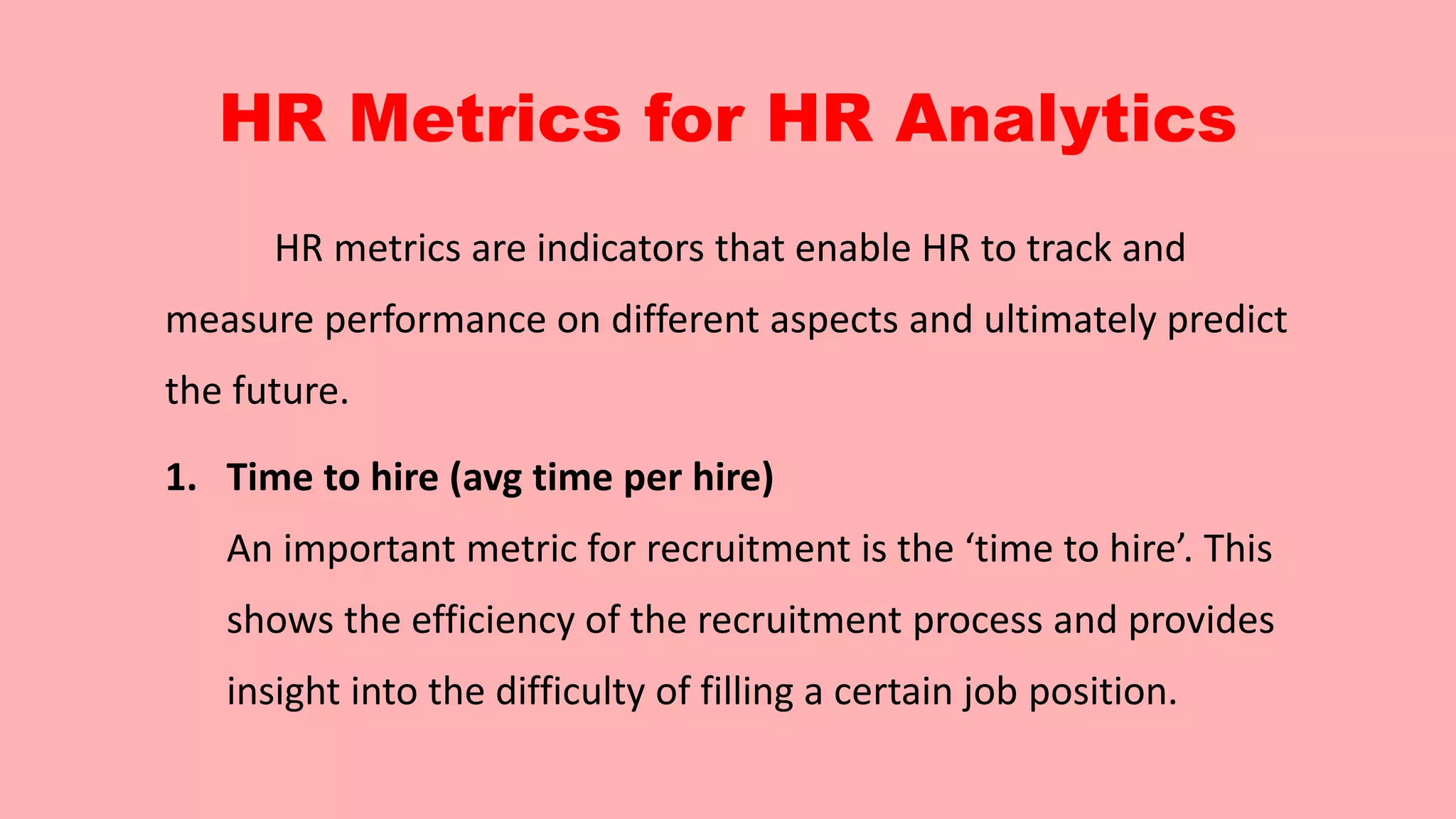 HUMAN RESOURCE ANALYTICS METRICS | PPTX