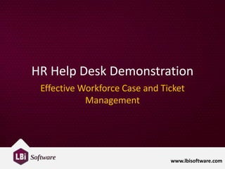HR Analytics and KPIs with LBi HR HelpDesk | PPSX