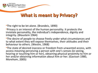 Privacy in a Human Rights and Social Justice Context | PPT