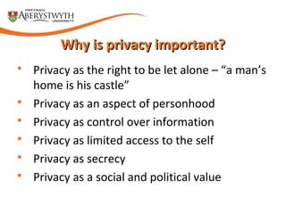 Privacy in a Human Rights and Social Justice Context | PPT