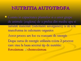 Hranirea autotrofa | PPT