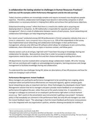 Is collaboration the lasting solution to challenges in Human Resources Practices? | PDF
