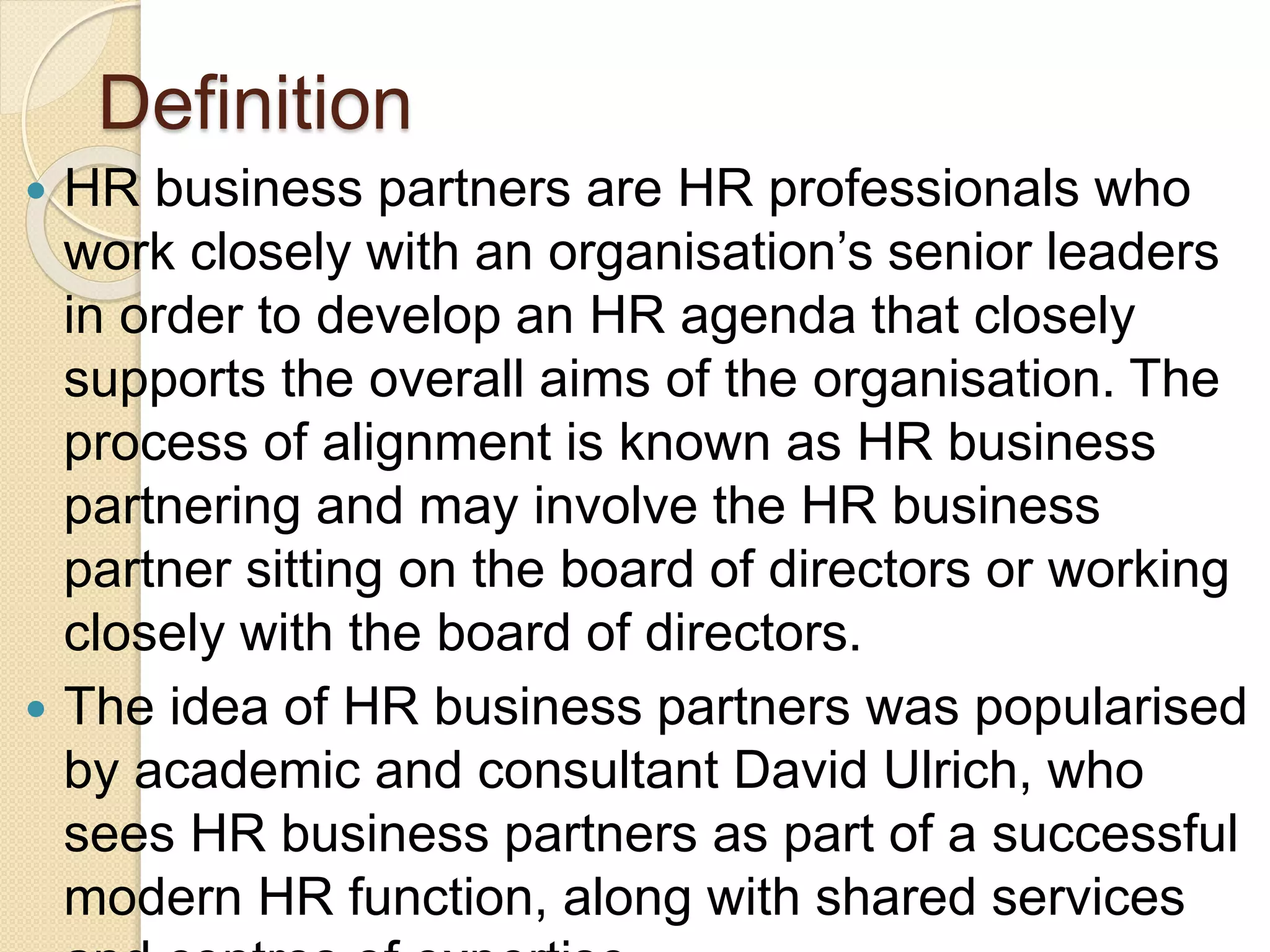 Hr as a business partner | PPTX