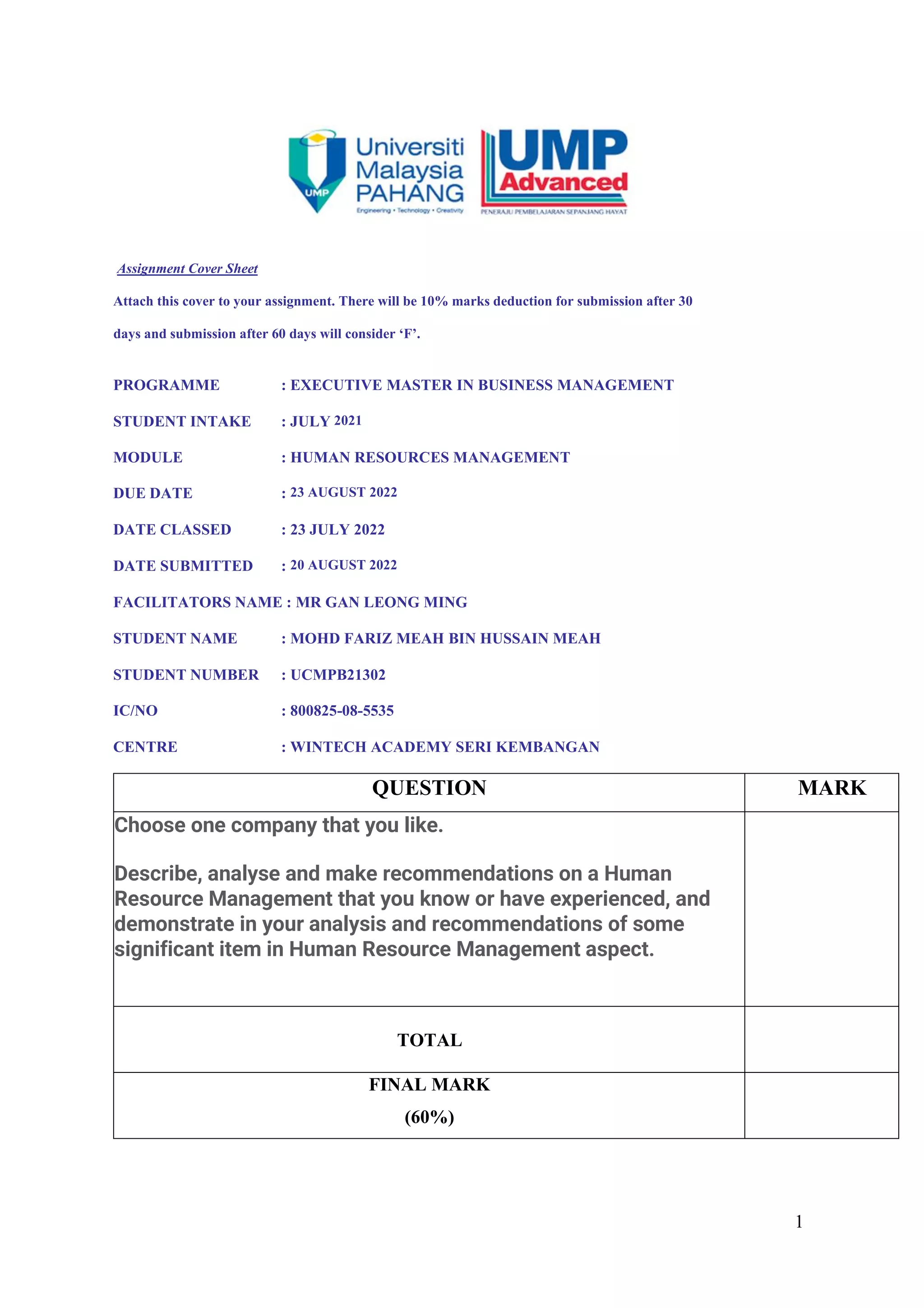 HR ASSIGNMENT_MOHD FARIZ MEAH.pdf